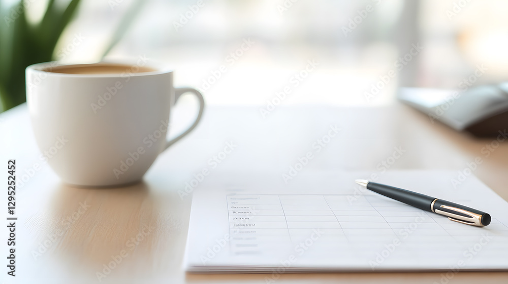 A meticulously organized smart goal-setting worksheet rests on a smooth ...