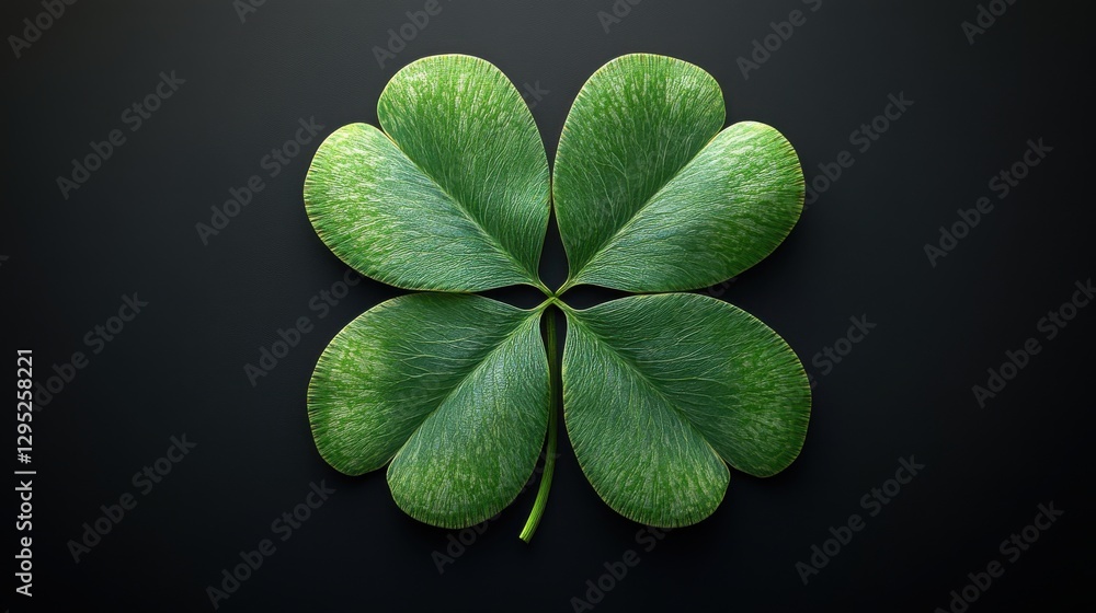 four leaf clover realistic 3d isolated on transparent background catoon ...