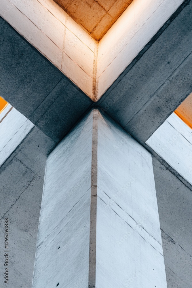 Minimalist Architectural Geometry Futuristic Concrete Structure for ...