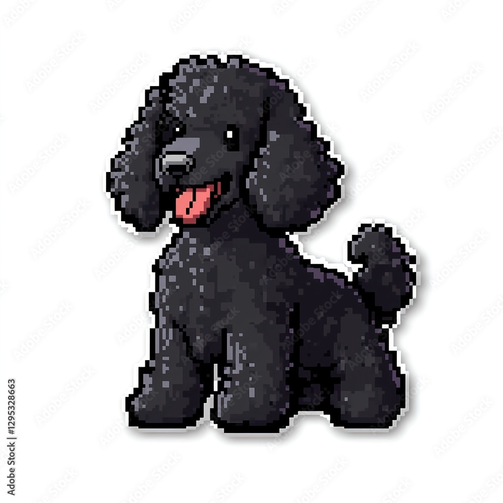 Adorable Pixel Art Poodle: A Delightful, Playful Canine in 8-bit Style ...