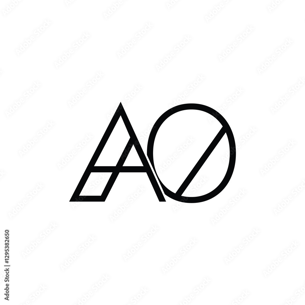 AO monogram logo design letter text name symbol monochrome logotype ...