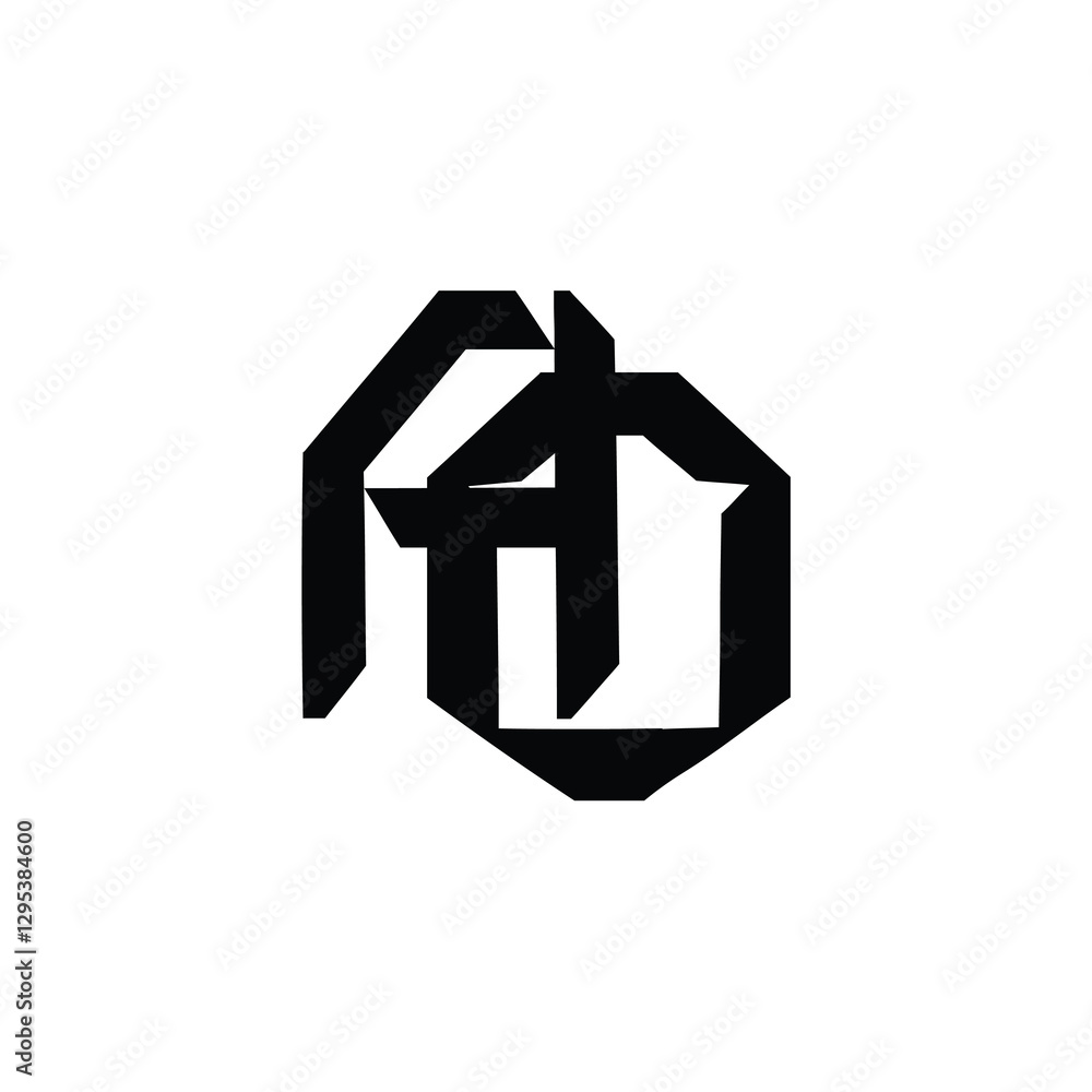AO monogram logo design letter text name symbol monochrome logotype ...