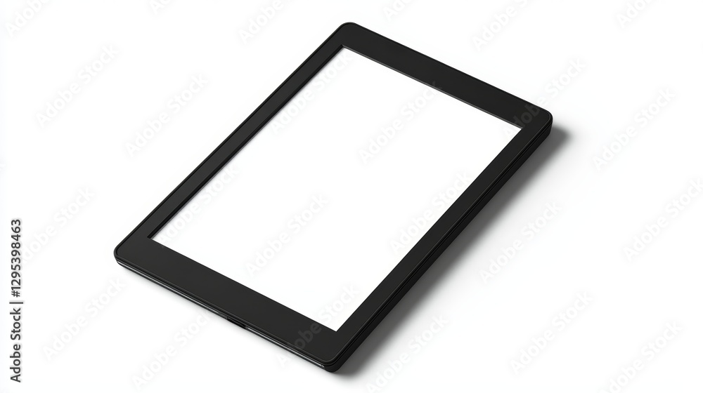 Black E-reader on White Blank Screen Template Stock Illustration ...