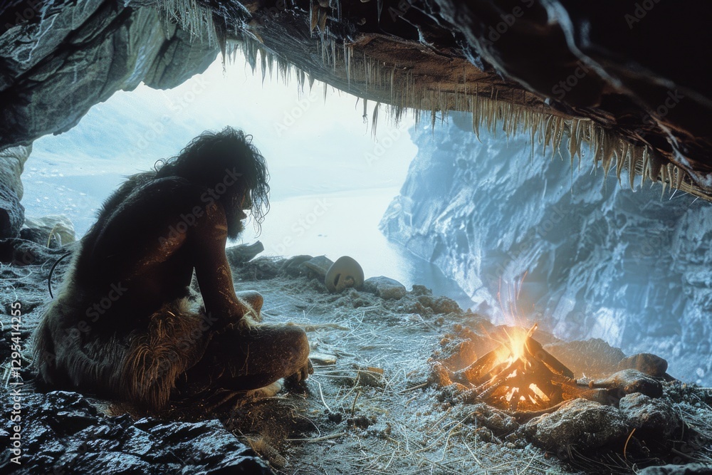 Prehistoric Era: primitive cave-dweller, early human, ancient hominid ...