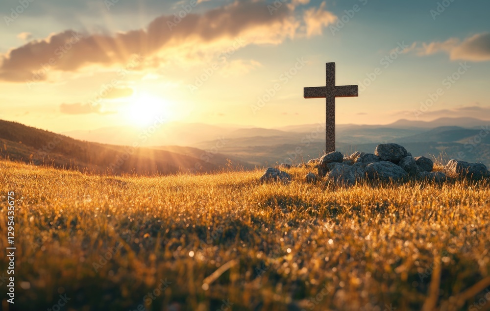 Christian Holy cross the symbol of death and Easter resurrection of ...