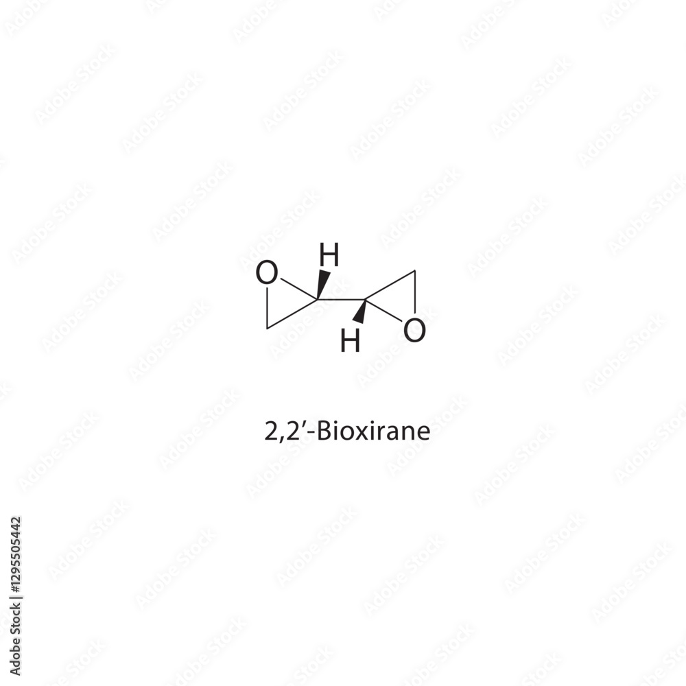 2,2’-Bioxirane skeletal structure.Epoxide compound schematic ...