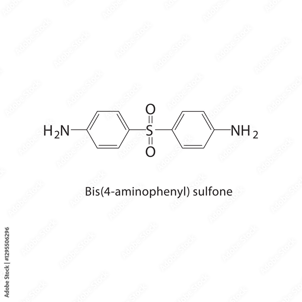 Bis(4-aminophenyl) sulfone skeletal structure.Sulfone compound ...