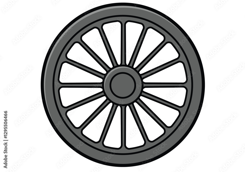 Vector de Stock Train wheel clipart. This image shows a detailed ...
