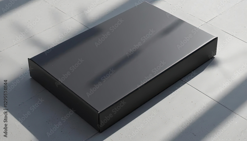 Blank rectangular box mockup isolated on minimalist background, package ...