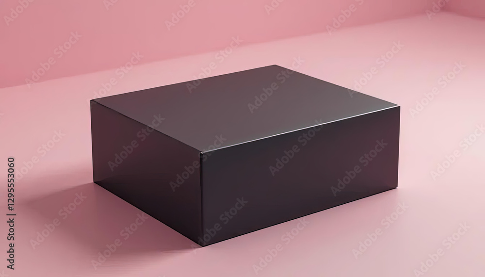 Blank rectangular box mockup isolated on minimalist background, package ...