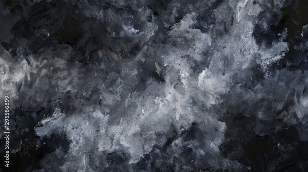 Misty swirl of white chalk dust on a black background, creating an ...