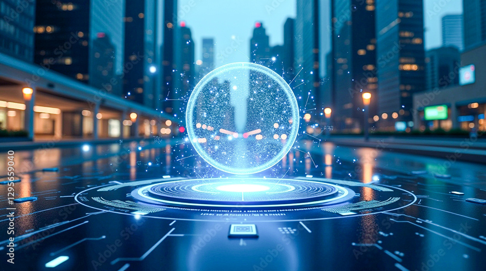 Data science, database management, futuristic information technology background. Data ...