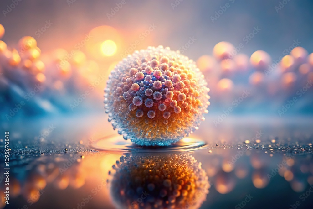 Microscopic Cell Structure, Misty Fog, Glass Reflection, Pastel Colors ...