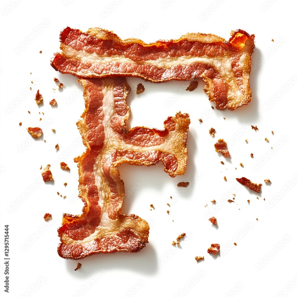 Crispy Bacon Letter F: A Delicious Alphabet! Savory, sizzling, and ...