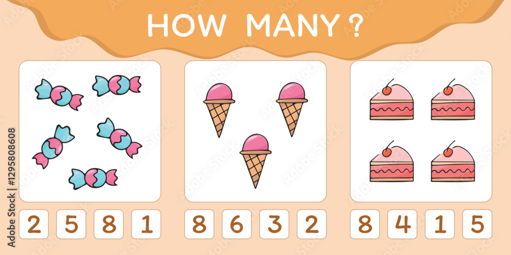 Child's play. A game for counting numbers. Numbers. cheerful math ...