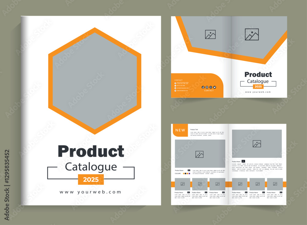 Multipurpose company product catalogue design template, clean and ...
