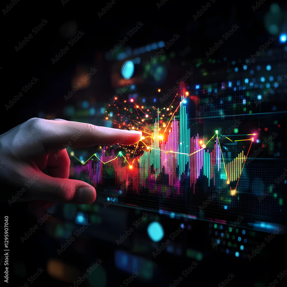 Ilustración de Stock Data visualization techniques digital metrics ...