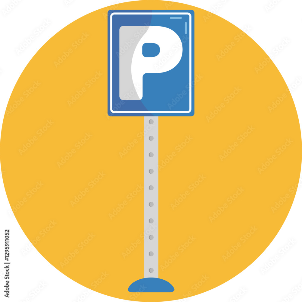 Standard Parking Sign – A sign with a bold "P" symbol indicating a ...