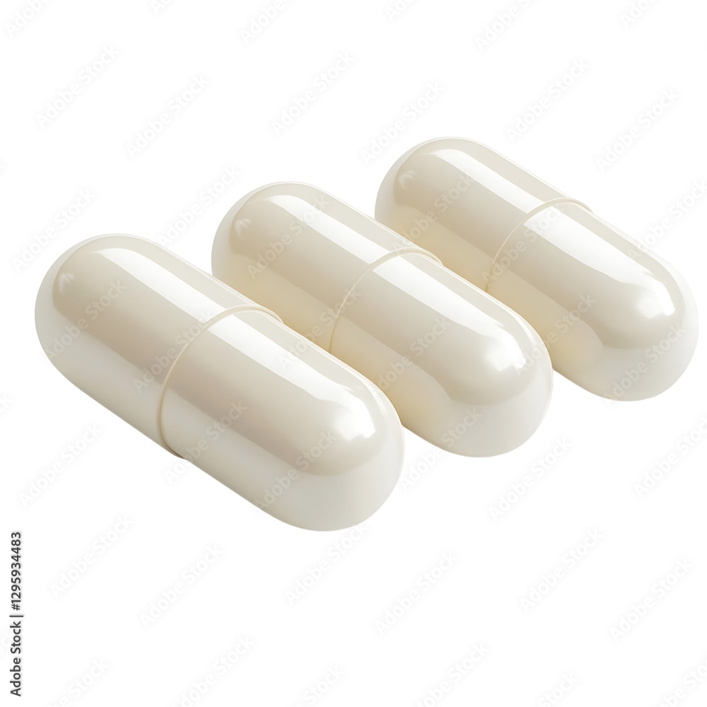 Pharmaceutical white Capsules mockup Cut Out on Transparent Background ...