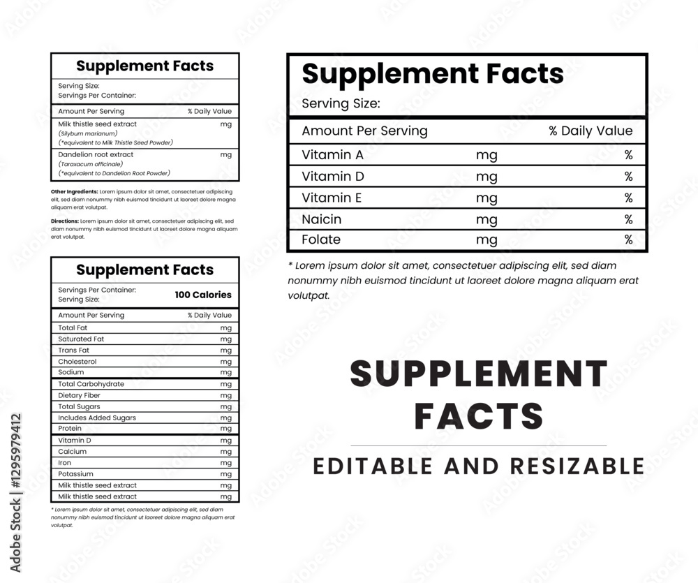 Supplement Facts and Vitamin Facts. Supplement Facts Label and ...