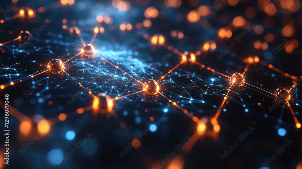 Glowing Nodes Illustrate the Timeline of Internet Evolution in a Clean ...
