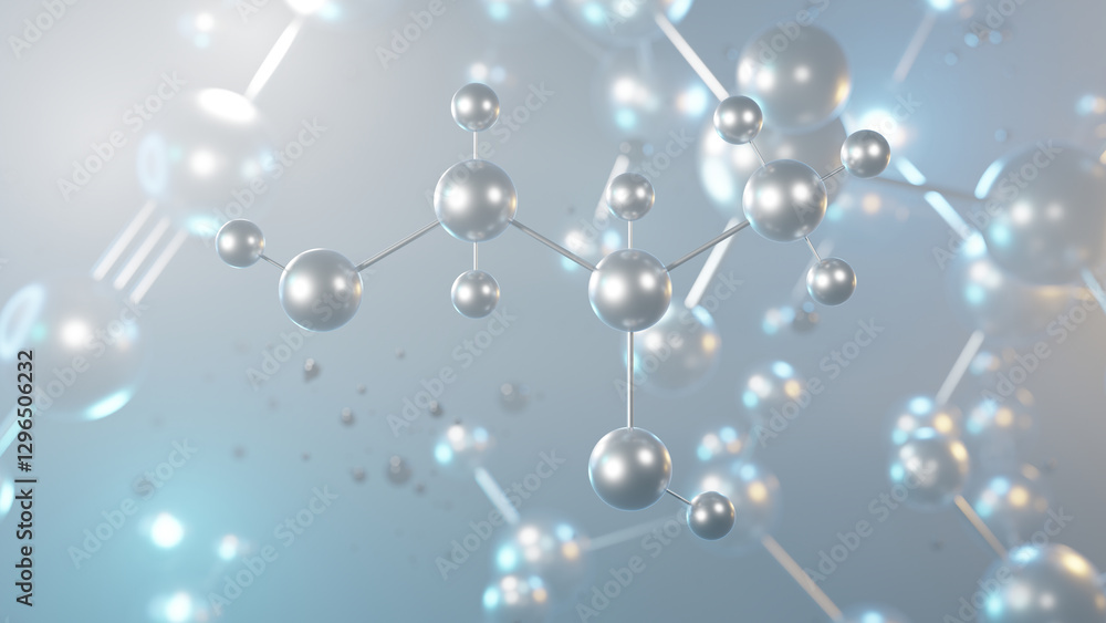propylene glycol molecular structure, 3d model molecule, e1520 ...