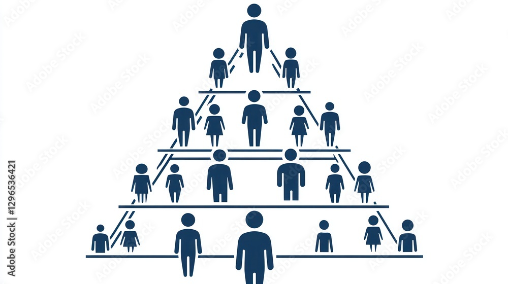 Stock-Illustration „Organization chart displays roles and hierarchy in ...