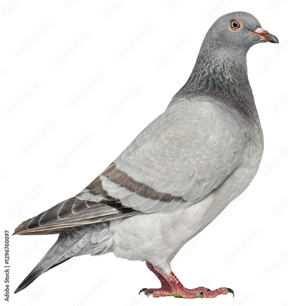 Full body profile of a pigeon standing, isolated on transparent ...