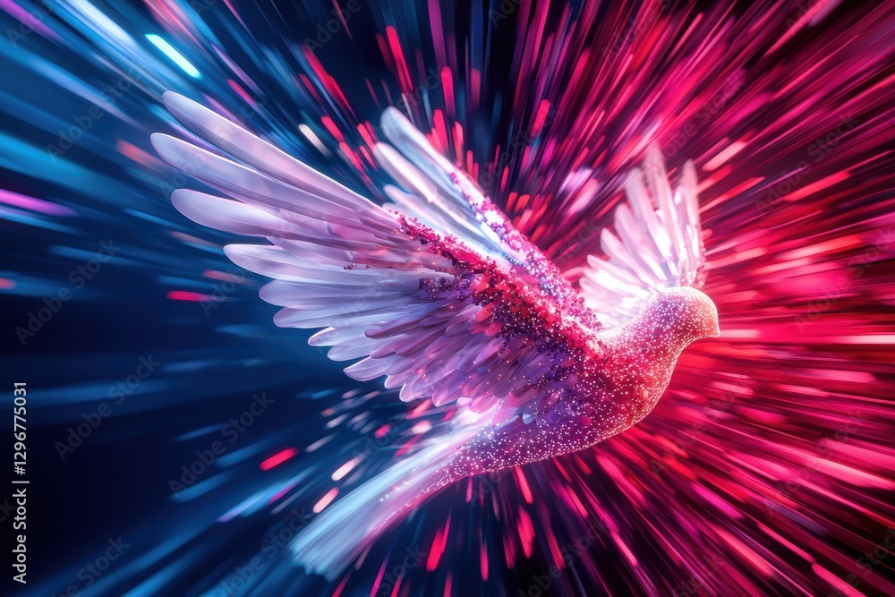 A luminous AI angel emerging from a collapsing star, reborn as a ...