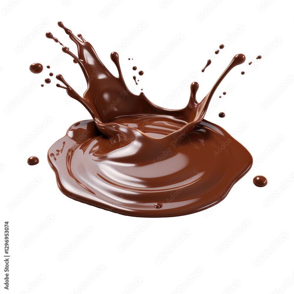chocolate liquid bar round splash isolated on transparent background ...