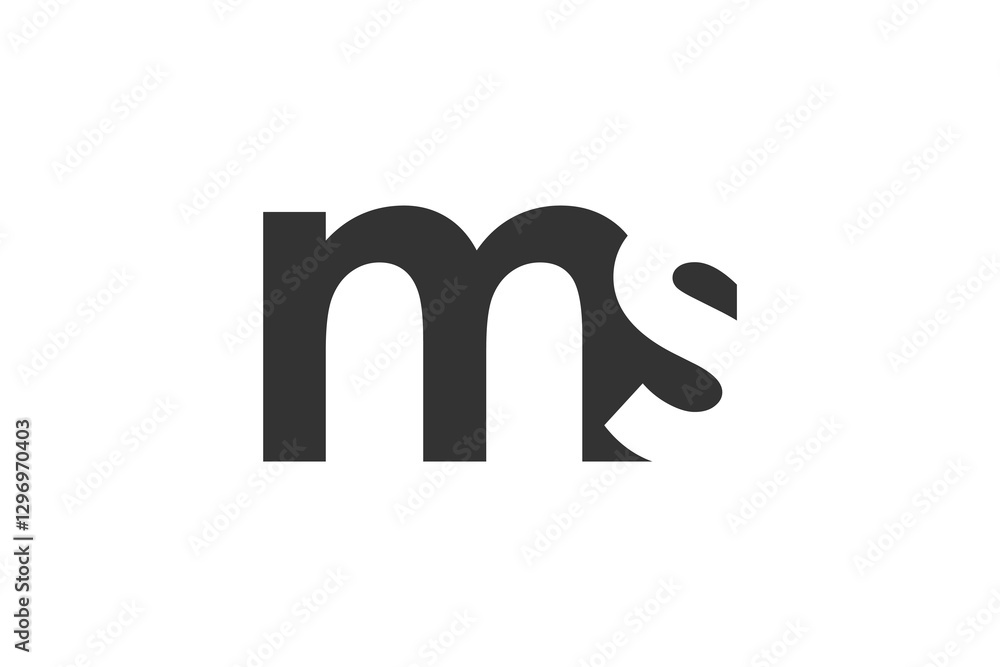 MS creative geometric initial based modern and minimal logo. Letter m s ...