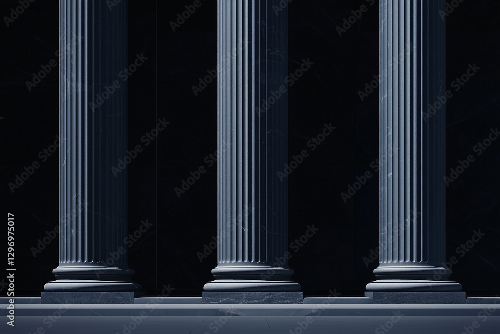 Architectural Pillars of Strength: A striking composition of three ...