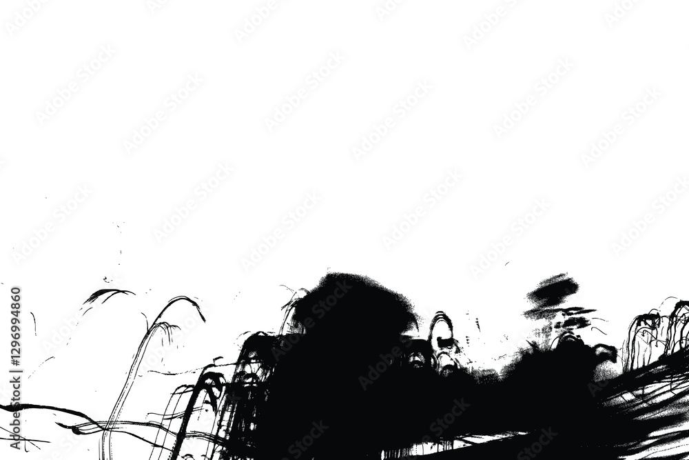 Abstract and eccentric background featuring lunatic ink scribble ...