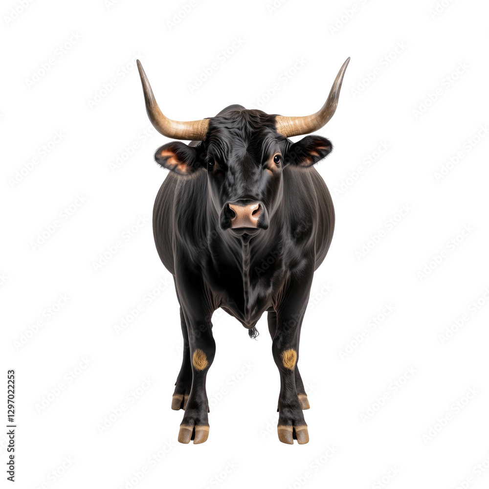 Realistic Black Bull isolated on white or transparent background, png ...