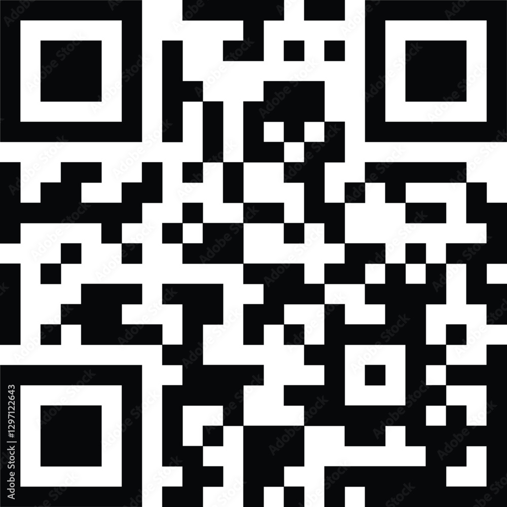 QR code icon with a fake template of a quick response matrix barcode in ...