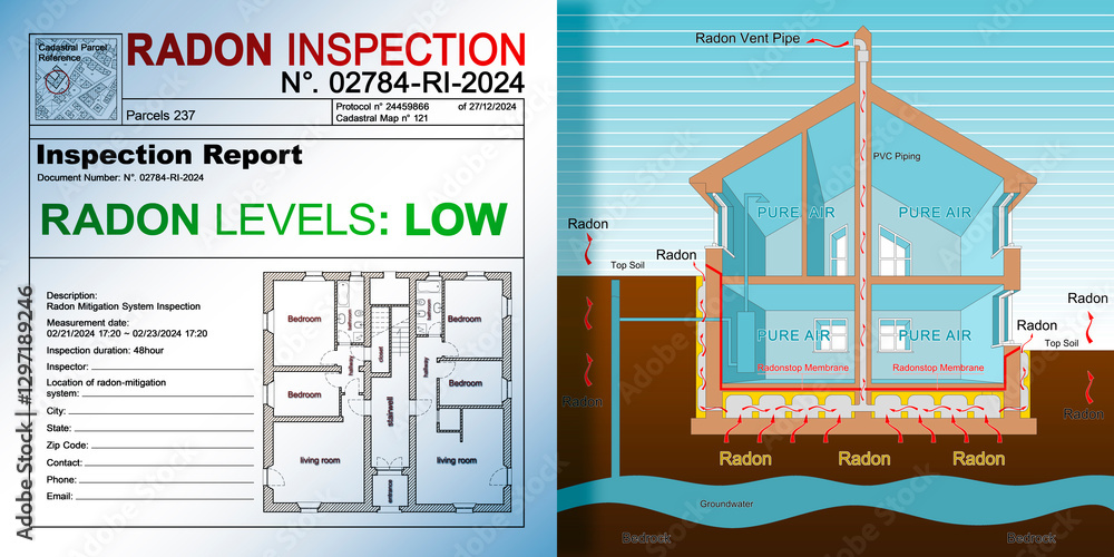 RADON INSPECTION REPORT CONCEPT - Low-Level Radon Exposure - Testing ...