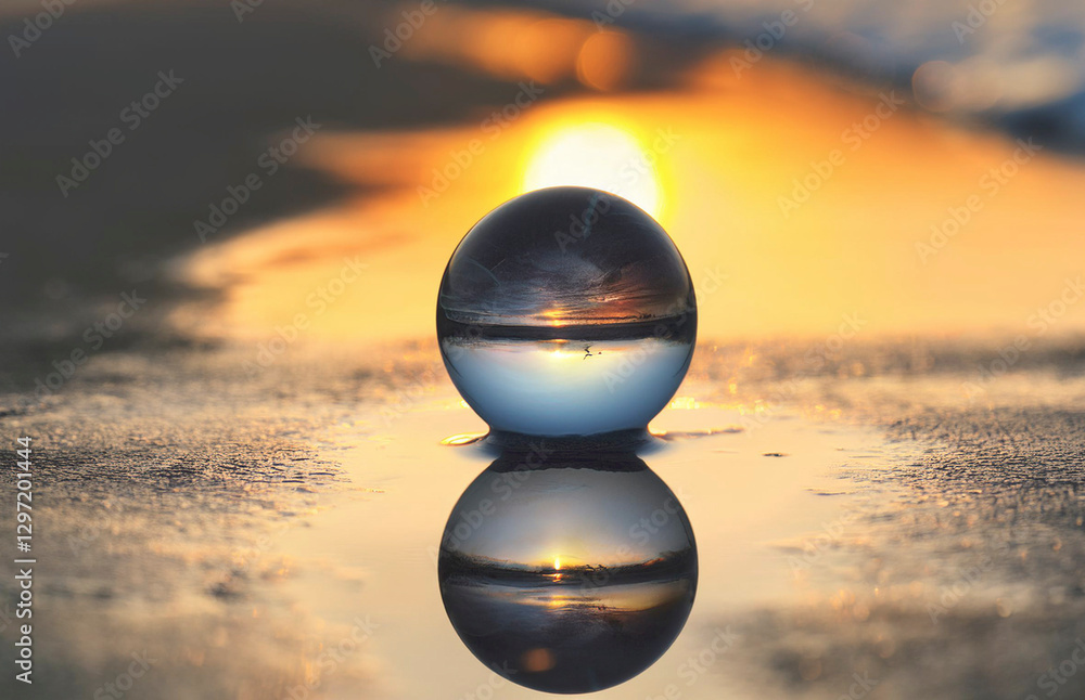 HYPER-REALIST CREATIVE PHOTOGRAPHY OF A MARBLE ON A Puddle of Water ...
