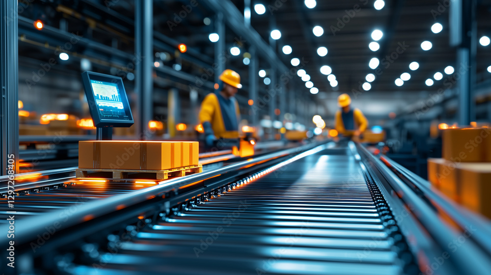 State-of-the-art autonomous sortation fulfillment center Stock Photo ...