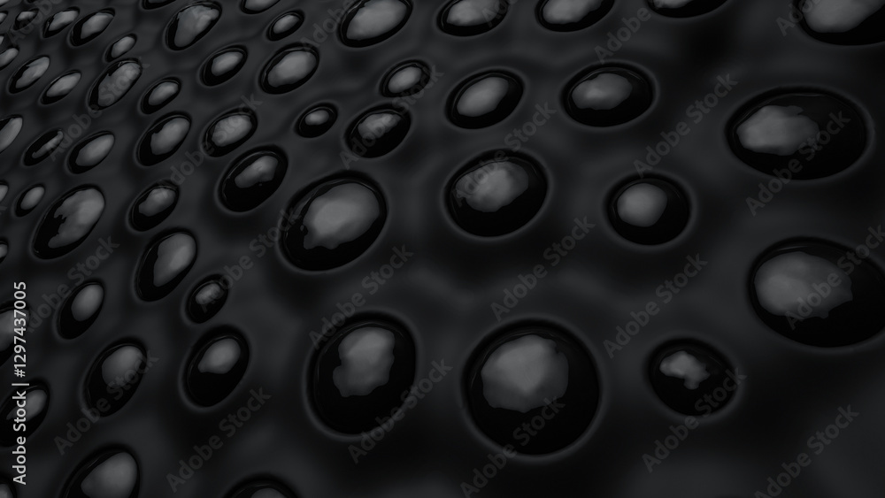 The trypophobia effect. A 3D abstract black background with holes in it ...