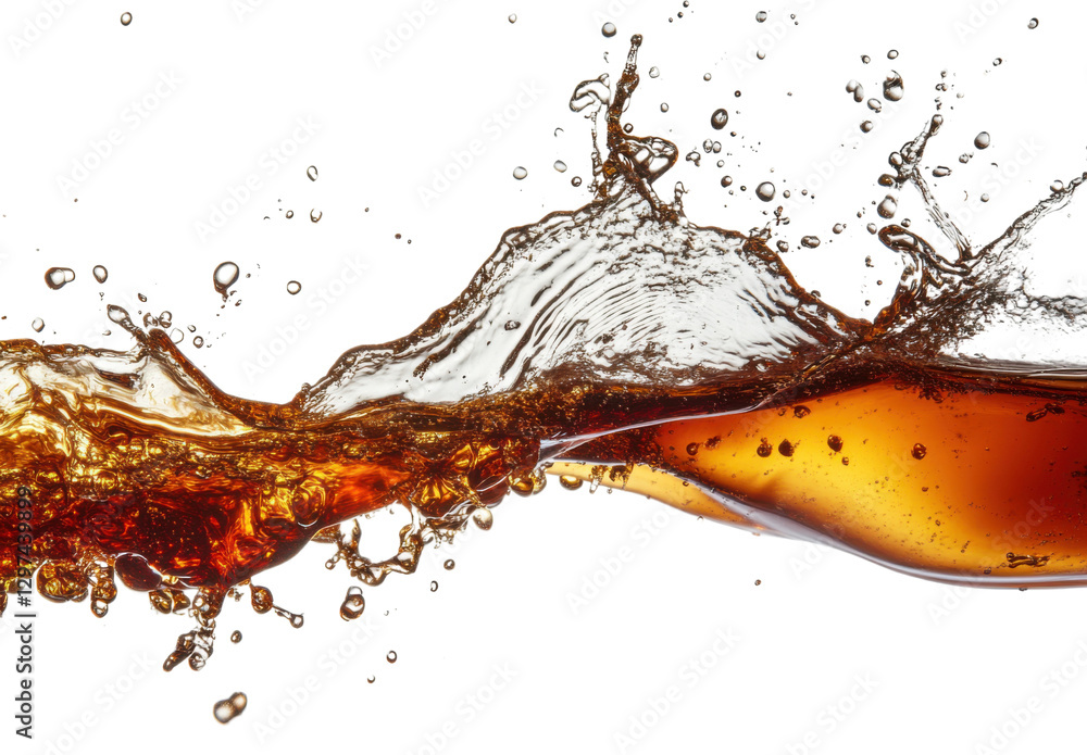 Foto de Stock Refreshing cola splash with dynamic liquid movement on a ...