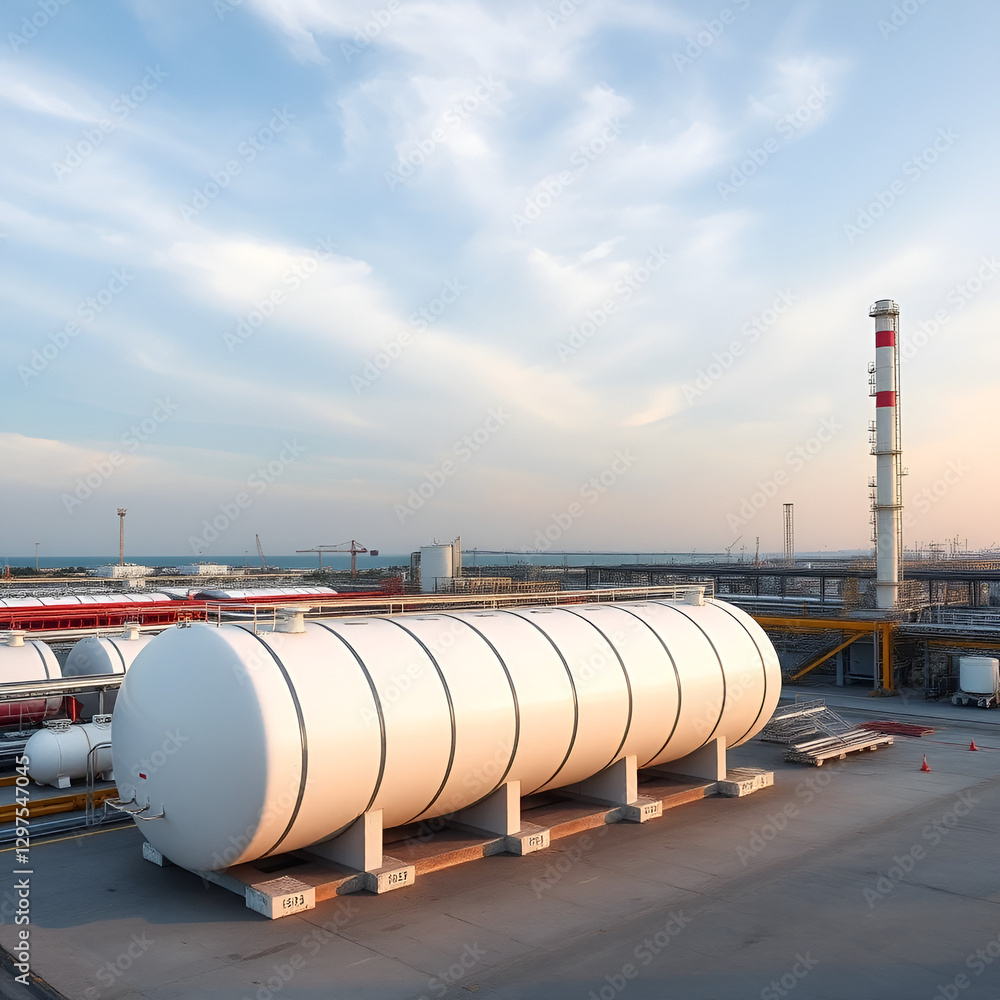 Horizontal tank oil white Storage Fuel Gas Container Tanks in Petroleum ...