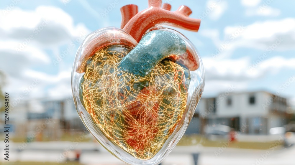 Human Heart Anatomy Electrical Conduction 3D Render Healthcare Medical ...