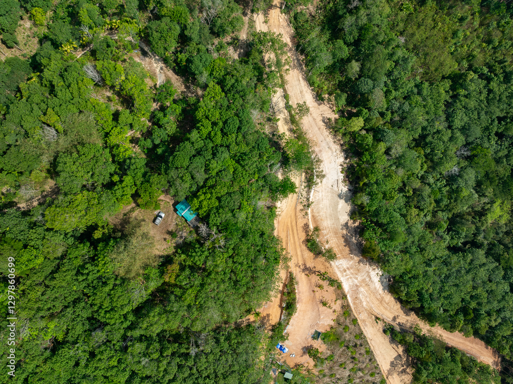 Deforestation aerial photo,Forest destroyed environmental damage from ...