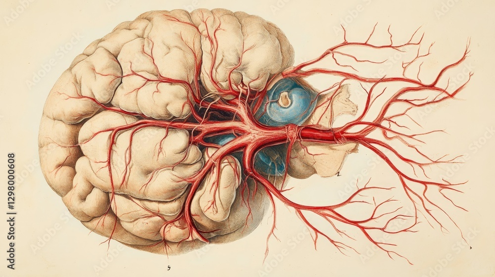 Medical diagram of the human circulatory system with arteries and veins ...