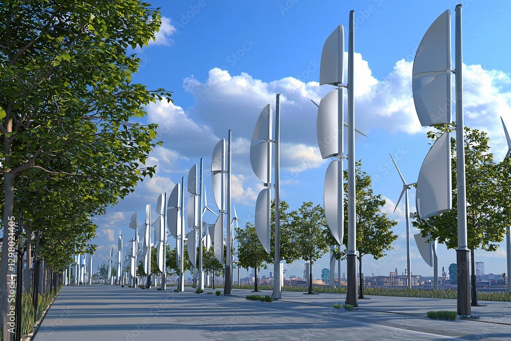 Vertical axis wind turbine arrays enhance a contemporary industrial ...