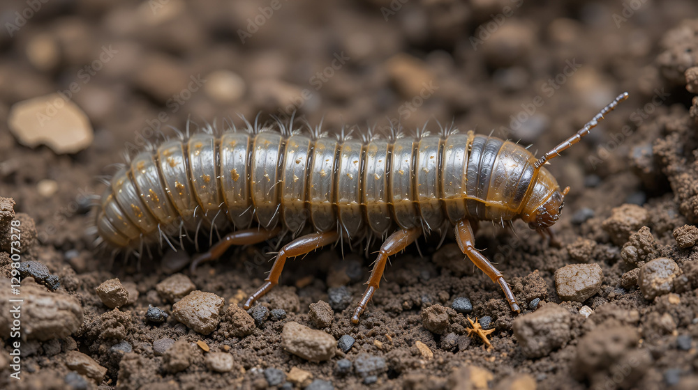 Wireworm, larva of Mouse grey Click Beetle (Agrypnus murinus ...