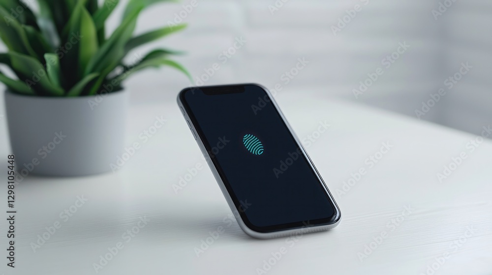 Secure login screen with two-factor authentication digital device technology modern office close ...