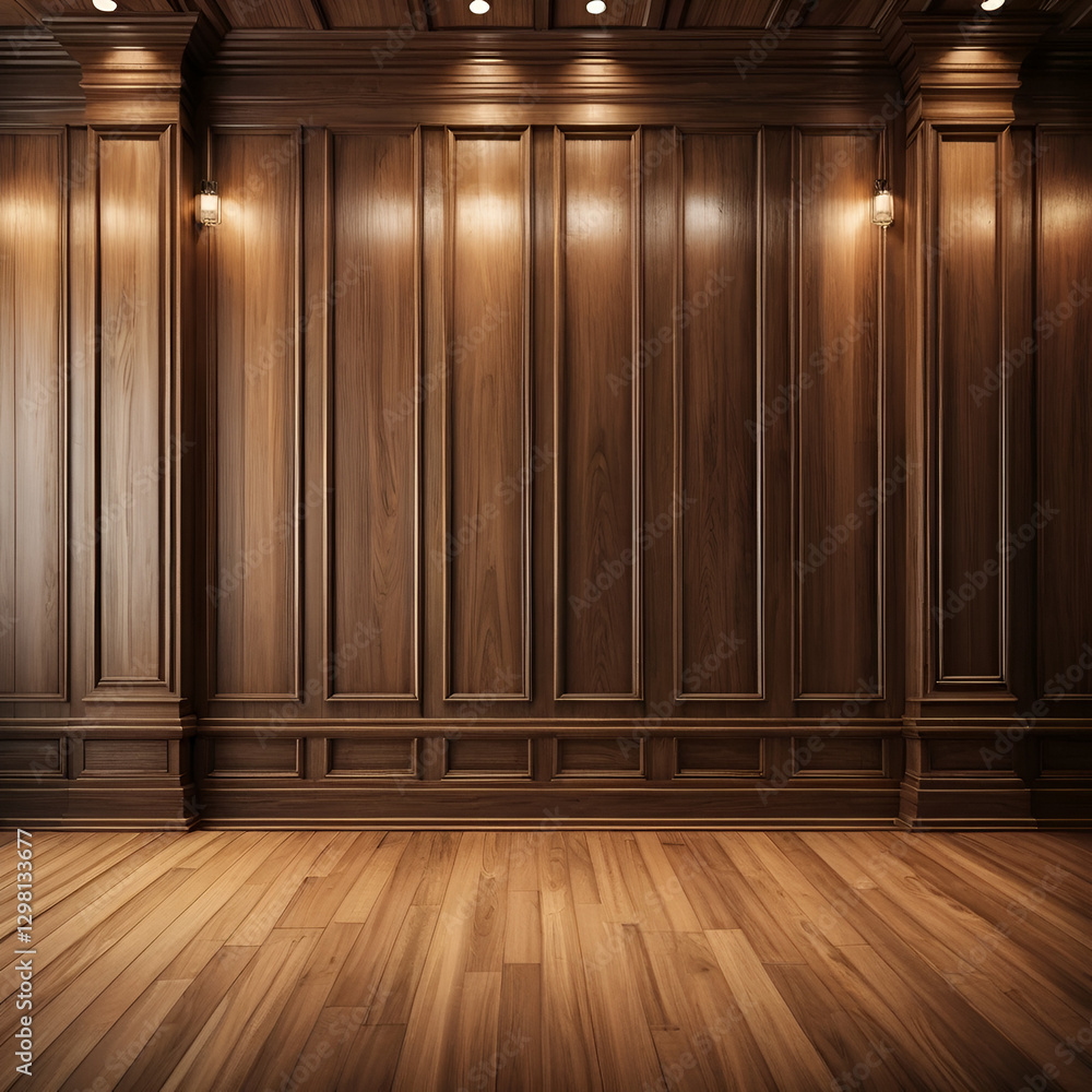 Classic premium luxury wood paneling wall background or texture. Highly ...