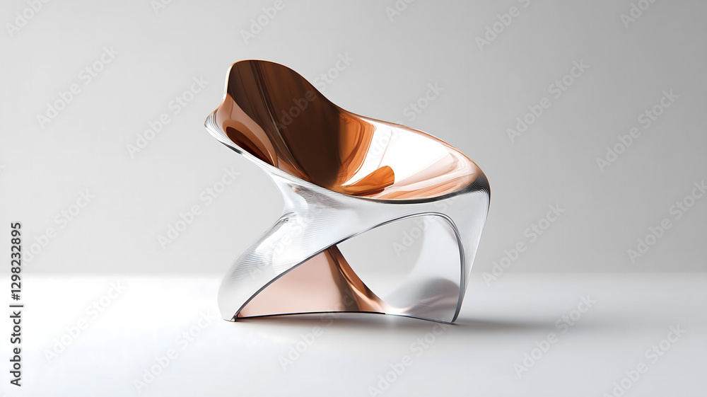 Minimalist titanium chair with modern touch and copper shade, exudes ...