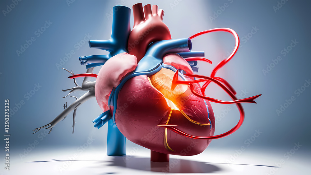 3D Illustration of the Human Heart Highlighting the Congenital Defect ...